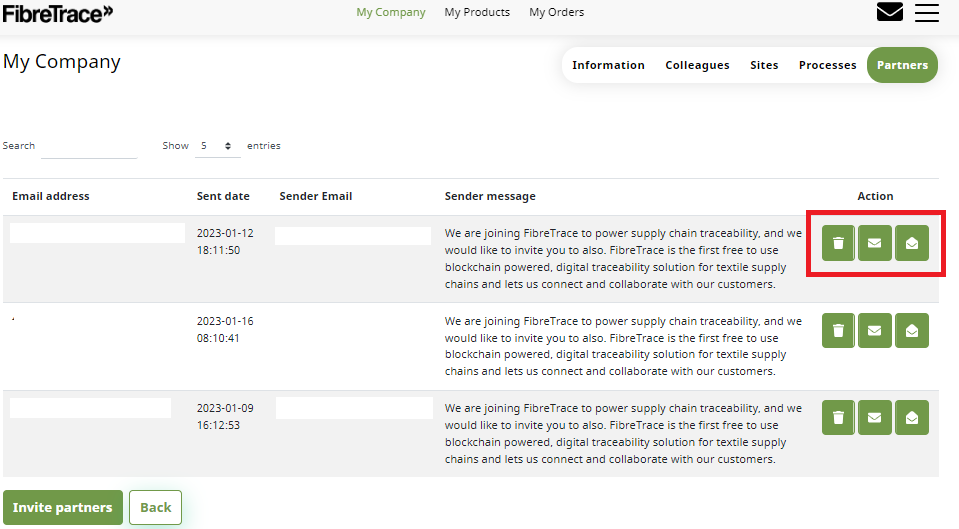 How to manage partner invitation? – FibreTrace Help Centre