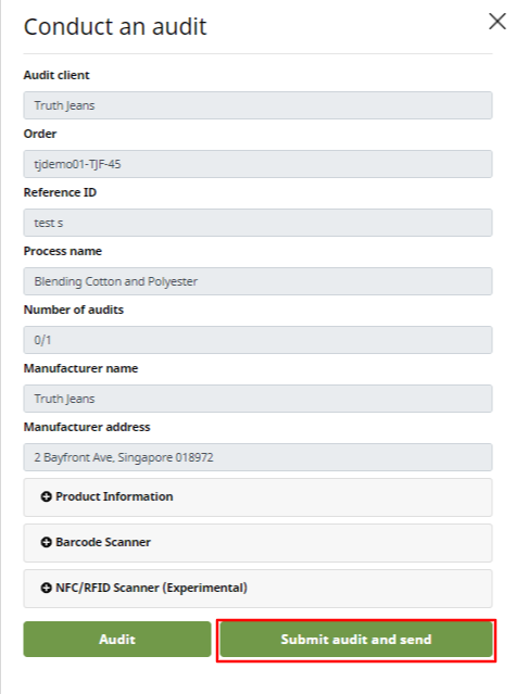 How to send an order/audit? – FibreTrace Help Centre