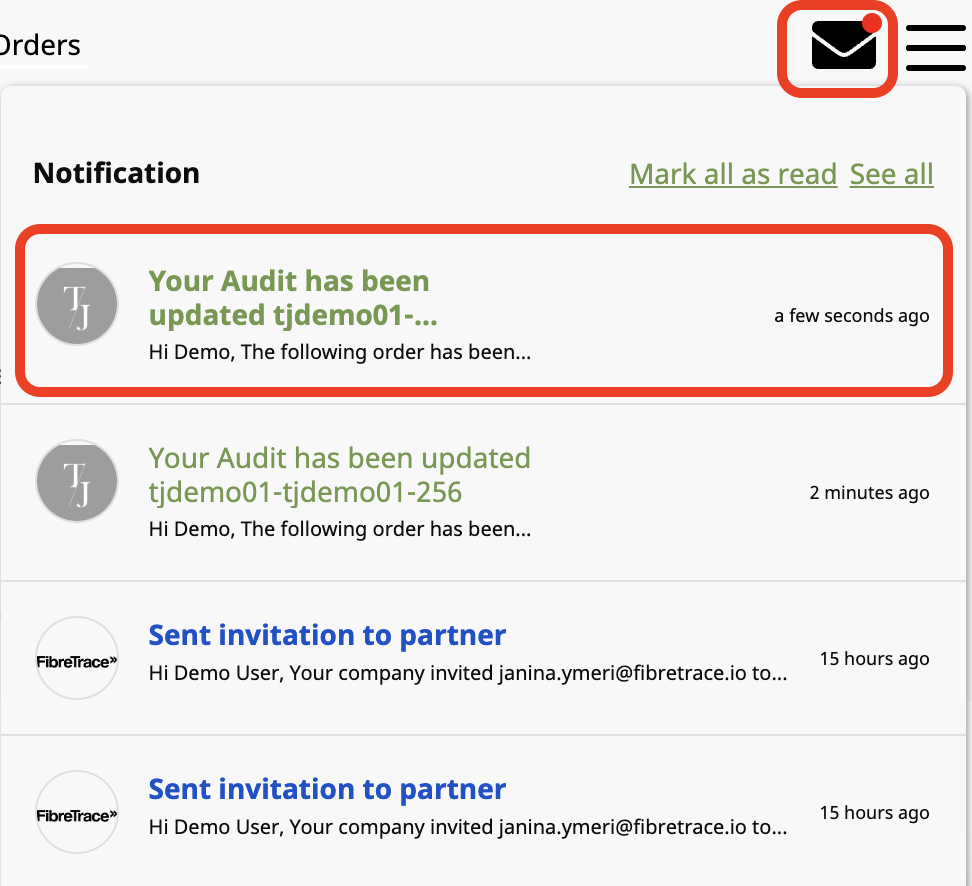 How to send an order/audit? – FibreTrace Help Centre